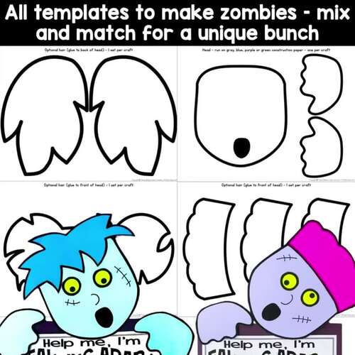 Halloween Place Value Craft Expanded Form Zombie Bulletin Board Craftivity