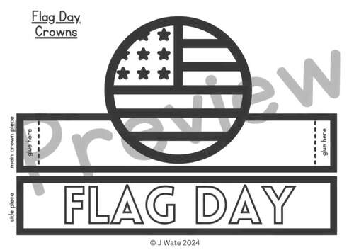 Flag Day Crown and Headband CRAFT Templates | FLAG DAY Writing ACTIVITY