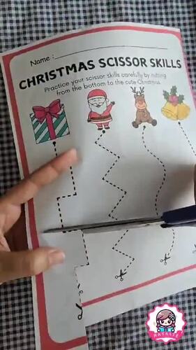 Engaging Kindergarten Christmas Scissors Skills Worksheets for Fine ...