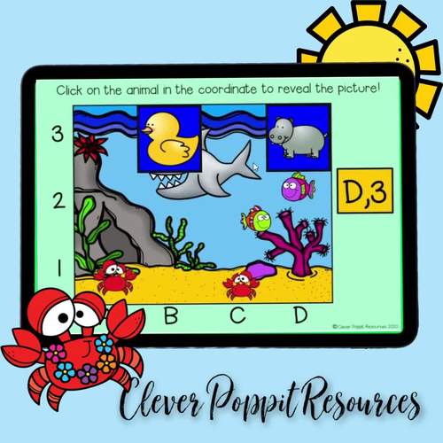 BOOM CARDS Grid Coordinates - Hidden Pictures by Clever Poppit Resources