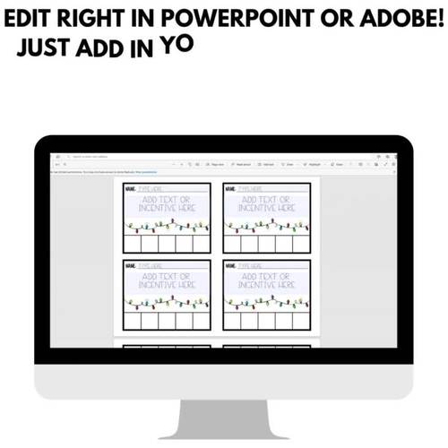 Editable Punch Cards for Rewards or Incentives | Christmas Themed