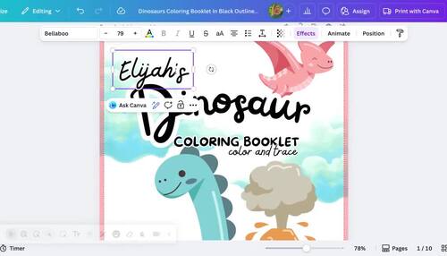 Christmas Holiday Coloring Book- Printable PDF and Editable Canva template