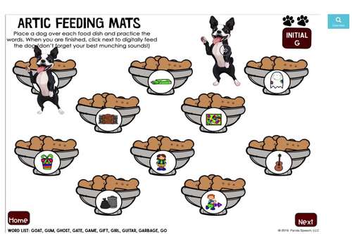 Articulation Feeding Mats BOOM Cards (Dogs) ! Digital Speech Therapy