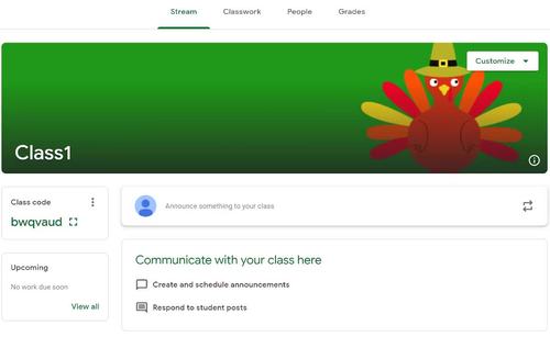 Animated Google Classroom Header (Thanksgiving) Banner - Distance Learning