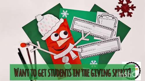 Winter Holiday Secret Santa Writing Activity Craft - Santa, Snowman ...