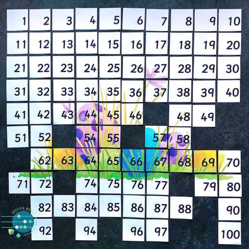 Spring Math Activity: Easter 100s Chart 1st Grade, Number Cards to 100 ...