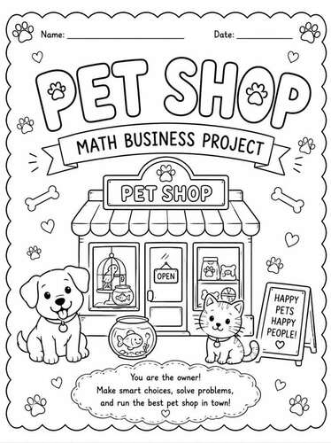Create Your Own Pet Shop | 3rd Grade Math Project | PBL | Activity