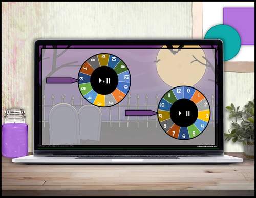 No-Prep Halloween Random Number Spinners for Multiplication| Power Point™