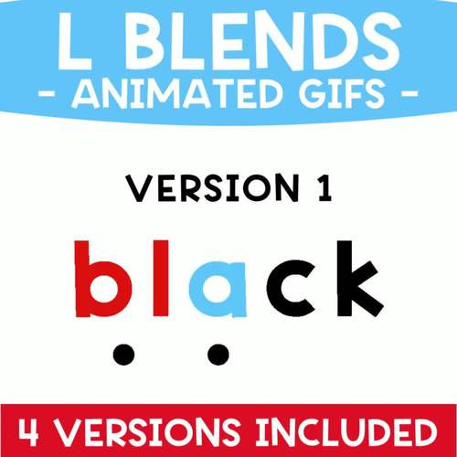 L Blends Words Animated GIFS by Teacher Cloud | TPT