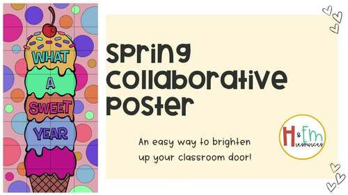 End of Year Collaborative Coloring Poster Activity │Summer │Ice Cream ...