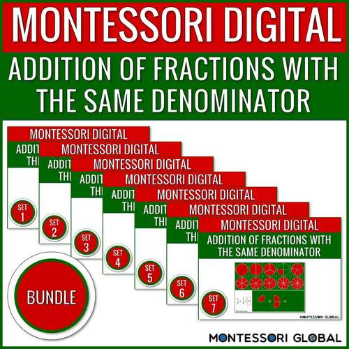 Adding Fractions with a Common Denominator by Montessori Global | TpT
