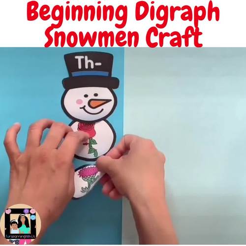 Winter Kindergarten Beginning Digraph Activity | Build a Snowman Center ...