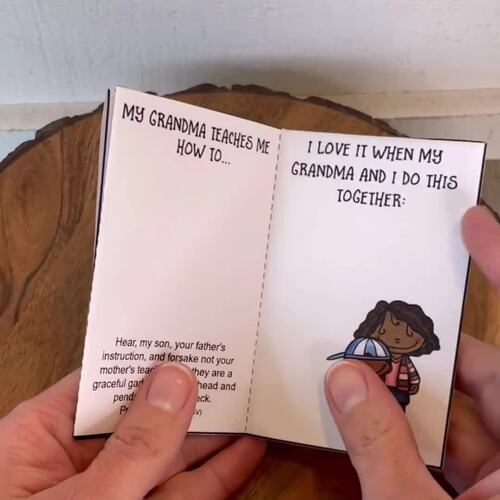 Grandmother's Mini Book Craft with Bible Verses | Grandma Gift for ...