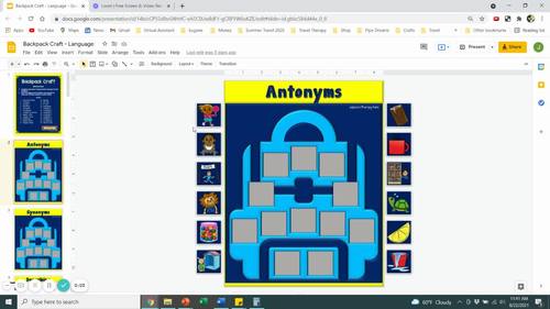 No Prep Google Slides™ | Language Back to School Craftivity | TpT