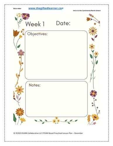 Preschool Lesson Plans daily Curriculum STEAM Reggio Montessori DEC