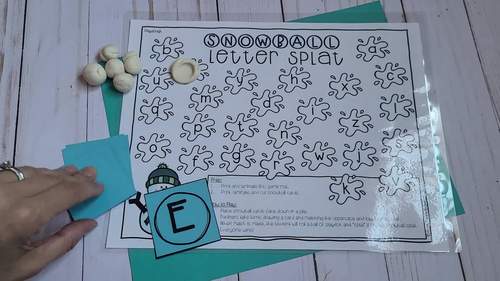 Winter Letter Match SPLAT Game l Winter Playdough Literacy Center