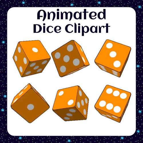 Digital Dice GIFs - Animated Clipart – Orange with White Dots | TPT