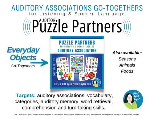 AUDITORY ASSOCIATION Go Togethers EVERYDAY OBJECTS PUZZLE PARTNERS ...