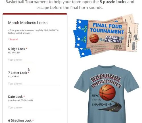 MARCH MADNESS ESCAPE ROOM ~Basketball & NCAA Tourney Breakout~All ...