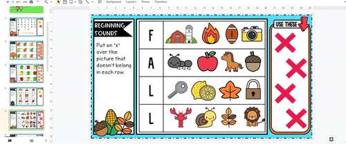 Fall Themed Kindergarten No-Prep Worksheets with Digital Activity | ELA ...