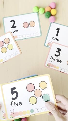 Pom Pom Counting Activity Numbers Match Practice 1 to 10 Caterpillar ...