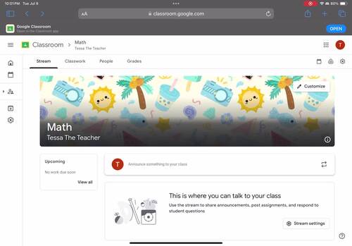 Cheerful Summer Beach ANIMATED GIF Google Classroom Banner Header