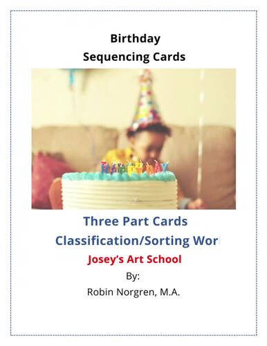 Birthday Sequencing Cards Sorting Writing Activity Sentences Included
