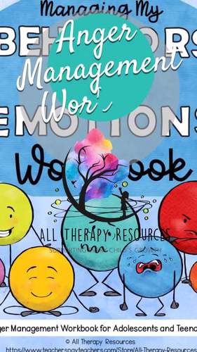 TEEN ANGER MANAGEMENT WORKSHEETS CBT Emotional Regulation Impulse Control