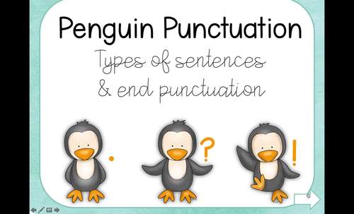 Penguin Punctuation: Types of Sentences & End Punctuation by Echo and ...
