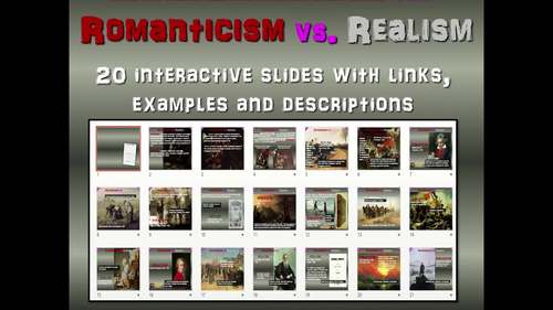 Romanticism vs. Realism Activity (part of the 7-part Industrial ...