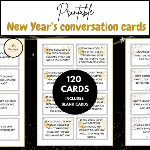 120 New Year’s Conversation Cards – Fun & Printable for Home or School!