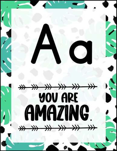 Tropical Leaves Alphabet Posters: Print by I Teach Like a Boss | TPT