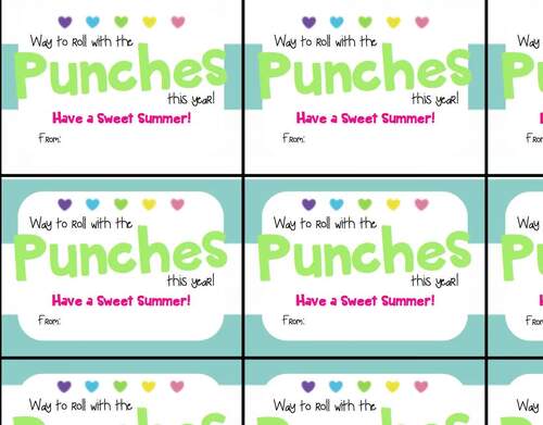 Sour Punch End of Year Gift Tag- Way to roll with the Punches this year!