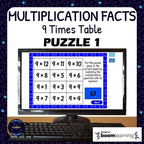 Multiplication Facts for 9 Times Table Practice - Mystery Pictures ...
