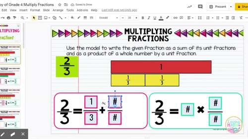 Multiply Fractions by Whole Numbers Digital for Google Classroom by ...