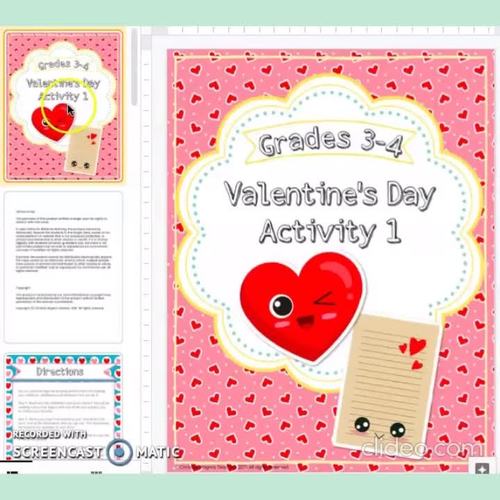Multiplication Valentine's Day Math and Writing, Multiplication, 3rd 4th