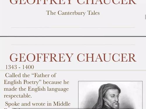 Geoffrey Chaucer and The Canterbury Tales PowerPoint by Education is ...