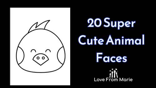 20 Super Cute Animal Faces | Coloring-In Book | Coloring Book For Kids ...
