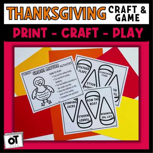 Thanksgiving Turkey FINE MOTOR Craft Game Activity by the OT files