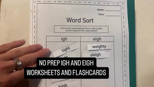IGH and EIGH Worksheets and Decodable Passage and Reading Comprehension ...