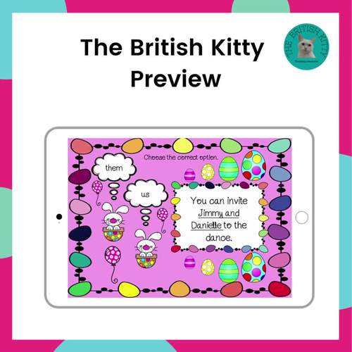 Easter Pronouns Grammar Boom Cards™ by The British Kitty | TPT