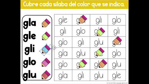Sílabas trabadas GL DIGITAL Google Slides and Seesaw en Español | TPT