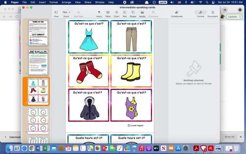 Intermediate French Speaking Task Cards by Limitless Language Resources