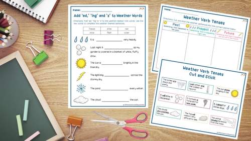 Worksheets on Verb Tenses : The Weather by Kerry Grogan Tutoring