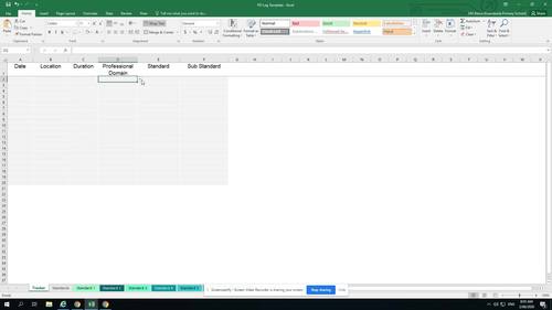 PD Professional Development / Learning Log against AITSL Standards