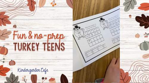Turkey Teens Math Book - Kindergarten Thanksgiving Math Printable Activity