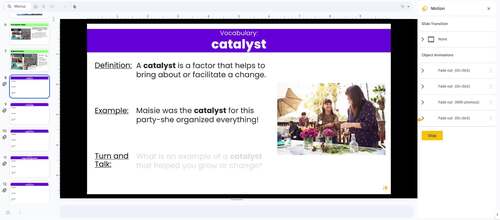 Teaching Slides for Benchmark Advance 6th Grade Unit 9 | Google Slides™