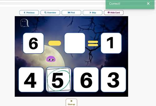 Halloween Math Subtraction within 20 Boom Cards by Disha Digital School