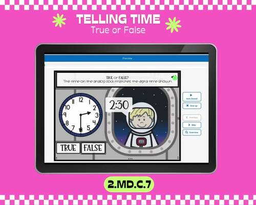 True or False: Time to the Hour, Half-Hour, and Quarter Hour | TPT