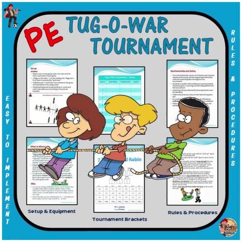 PE Games & Activities- Tug-O-War Rules & Tournament Resource with Brackets